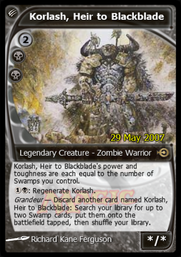 Free Style MTG - Magic Online Promotional - Korlash, Heir to Blackblade
